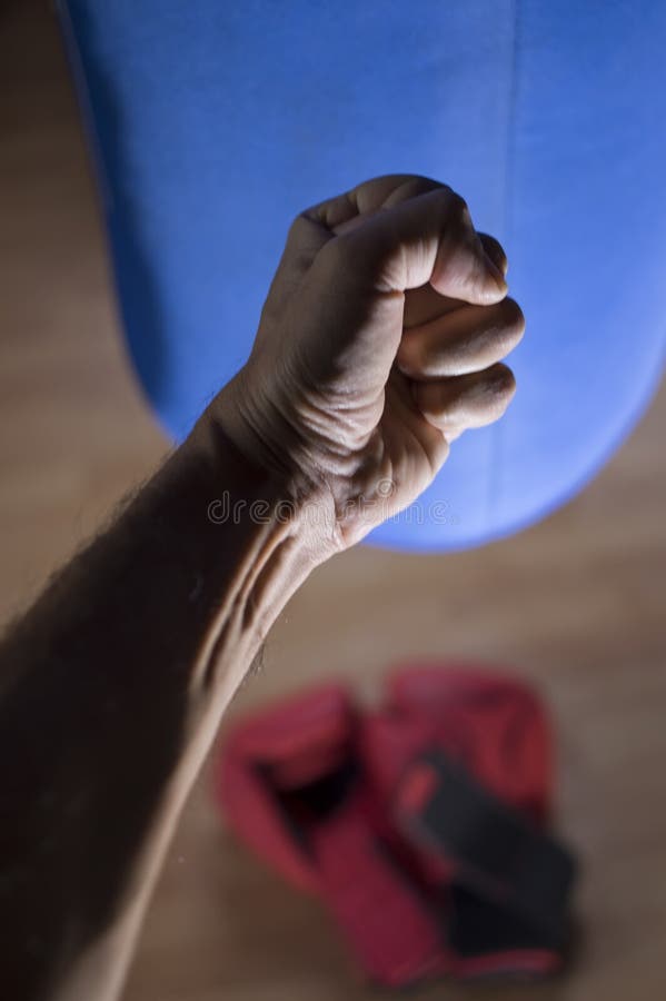 Punching bag fist stock image. Image of caucasian, people - 200959535