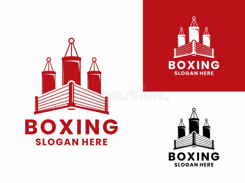 Punching Bag with Ring Logo Design Vector Template. Boxing Logo Design ...