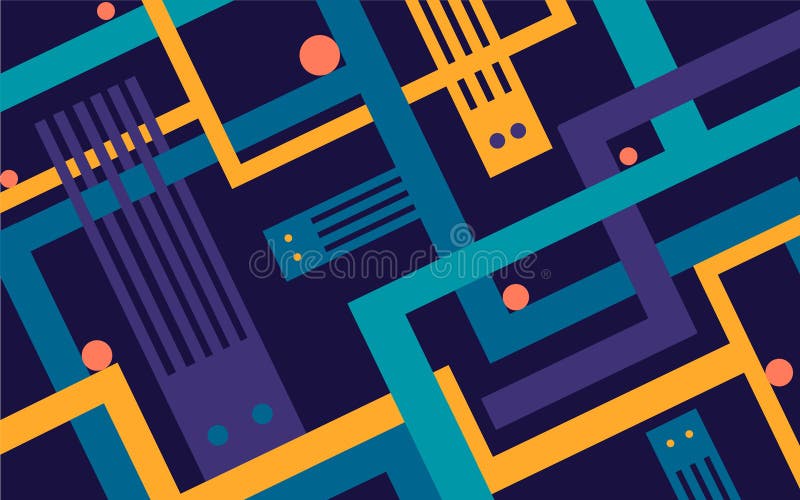 Punchy Bright Abstract Vector Geometric Background. Collage of Colored ...