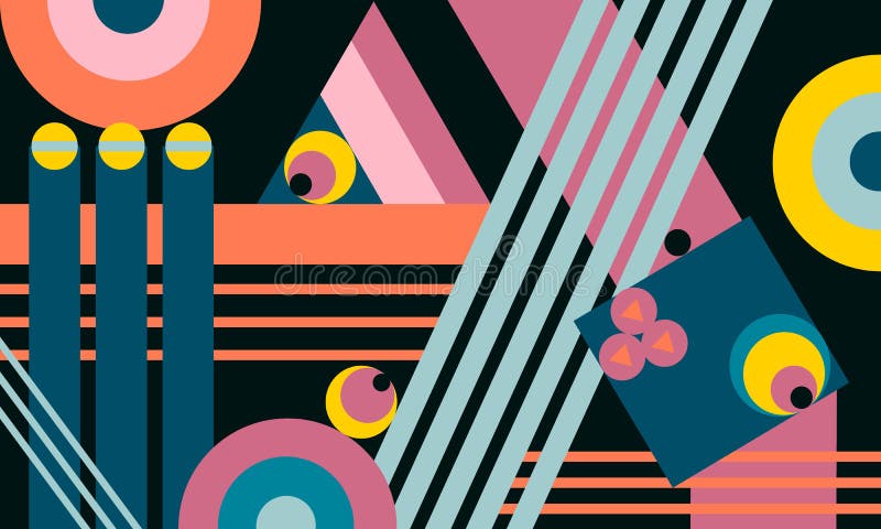 Punchy Bright Abstract Vector Geometric Background. Collage of Colored ...