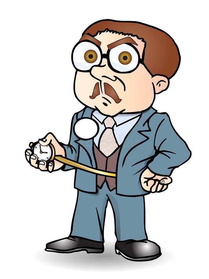 Punctual man stock vector. Illustration of cartoon, vector - 15791551