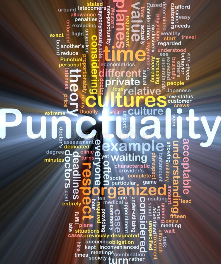 Punctuality Background Concept Glowing Stock Illustration ...