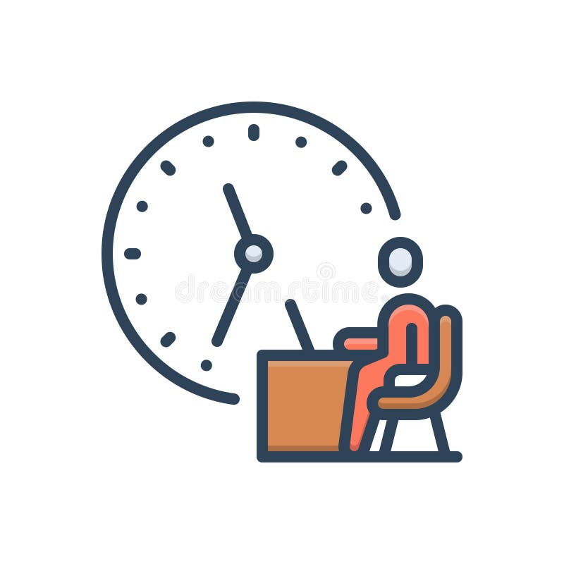 Color Illustration Icon for Punctuality, Accurate and Office Stock ...