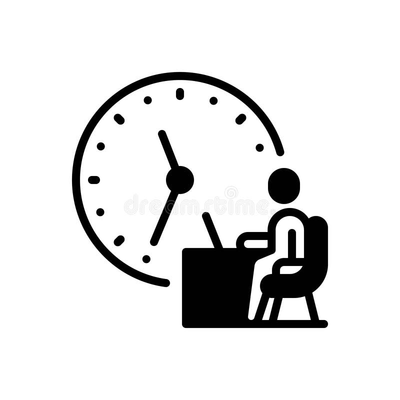 Black Solid Icon for Punctuality, Accurate and Office Stock ...