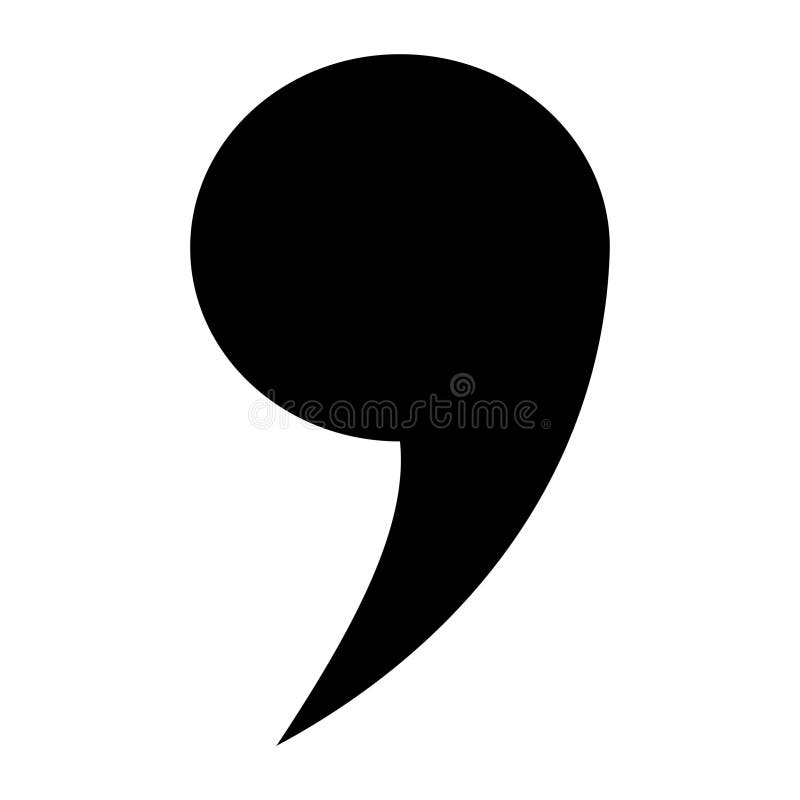 Punctuation Mark is Comma, Comma Hook Form for Separating Words Stock ...