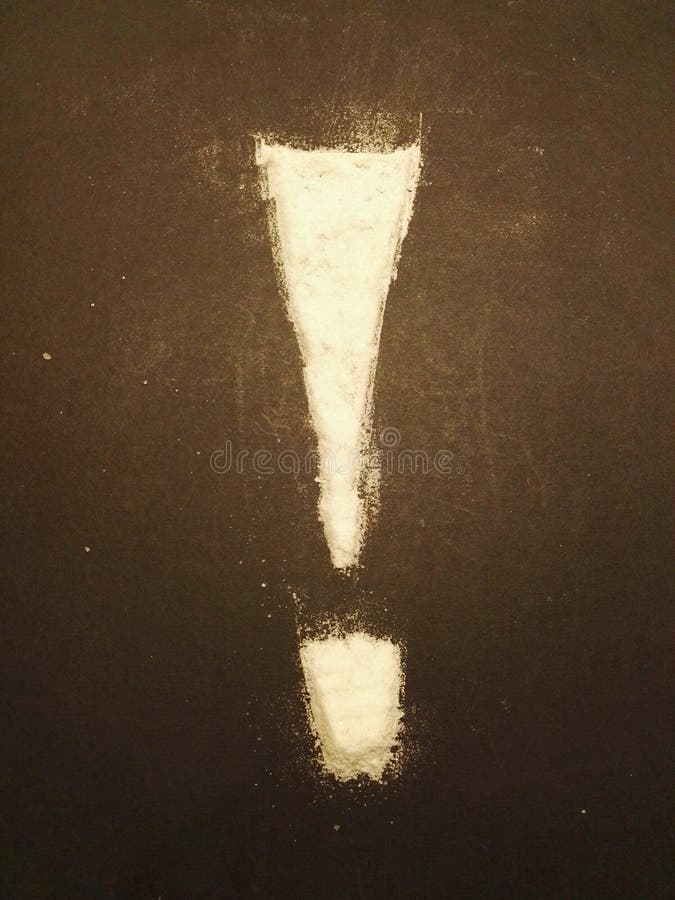 Exclamation Mark Made from Salt on a Black Background. Stock Image ...