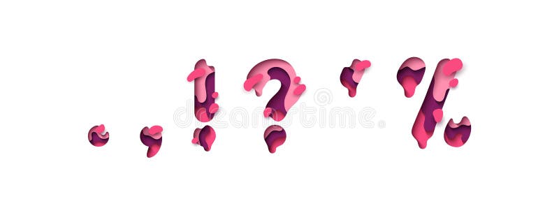 Punctuation Marks Comma Point, an Exclamation and Interrogative, Sing ...