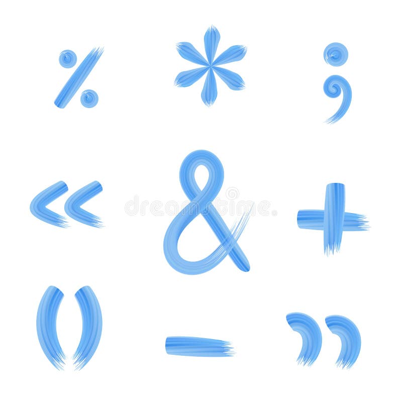 Punctuation Marks and Signs of Arithmetic Operations Icons Stock Vector ...