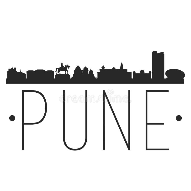 Pune City Icon Vector Art Design Skyline Stock Vector - Illustration of ...