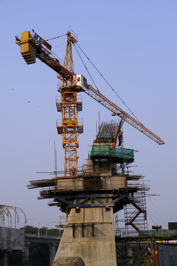 Pune, India - 06 December 2022, Construction of Pune Metro Bridge for ...