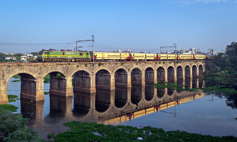 Pune, Maharashtra, India-June 1st, 2023: Express Train Passing Over ...