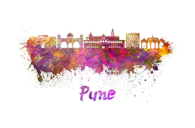 Pune India Asia Icon Vector Art Design Skyline Flat City Silhouette ...