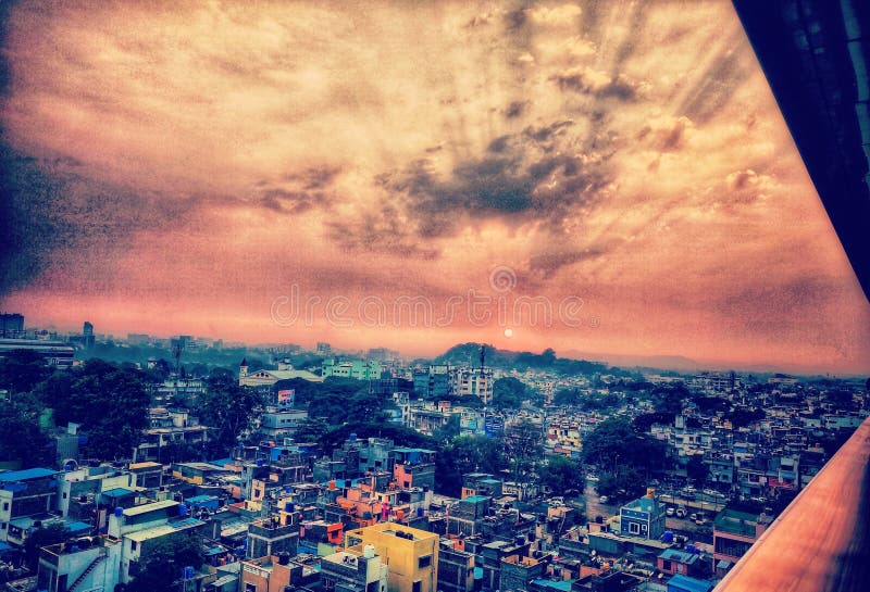 Pune View from Business Bay Stock Photo - Image of perfect, green ...