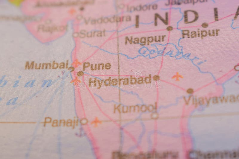 Pune on the World Map Colorful Geo Political Map Stock Image - Image of ...