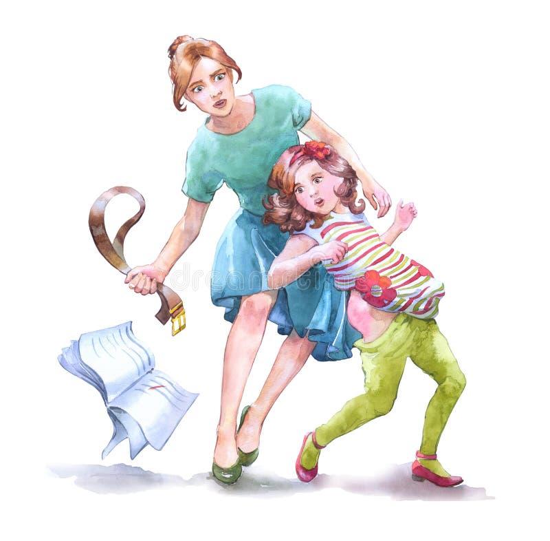 Punição da criança ilustração stock. Ilustração de filha - 59741942