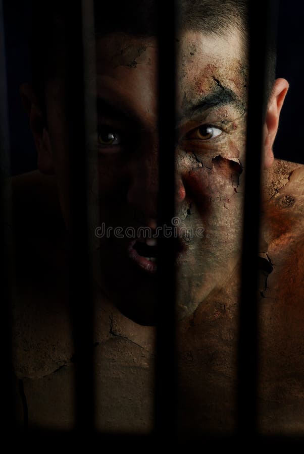 Sad prisoner stock photo. Image of face, portrait, confined - 2264012