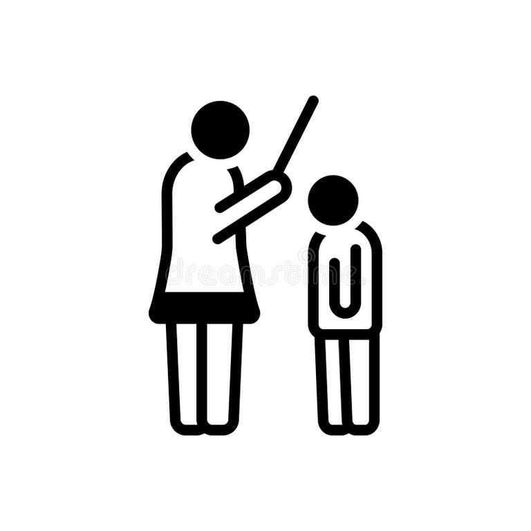 Black Solid Icon for Punishment, Beating and Penalizing Stock Vector ...