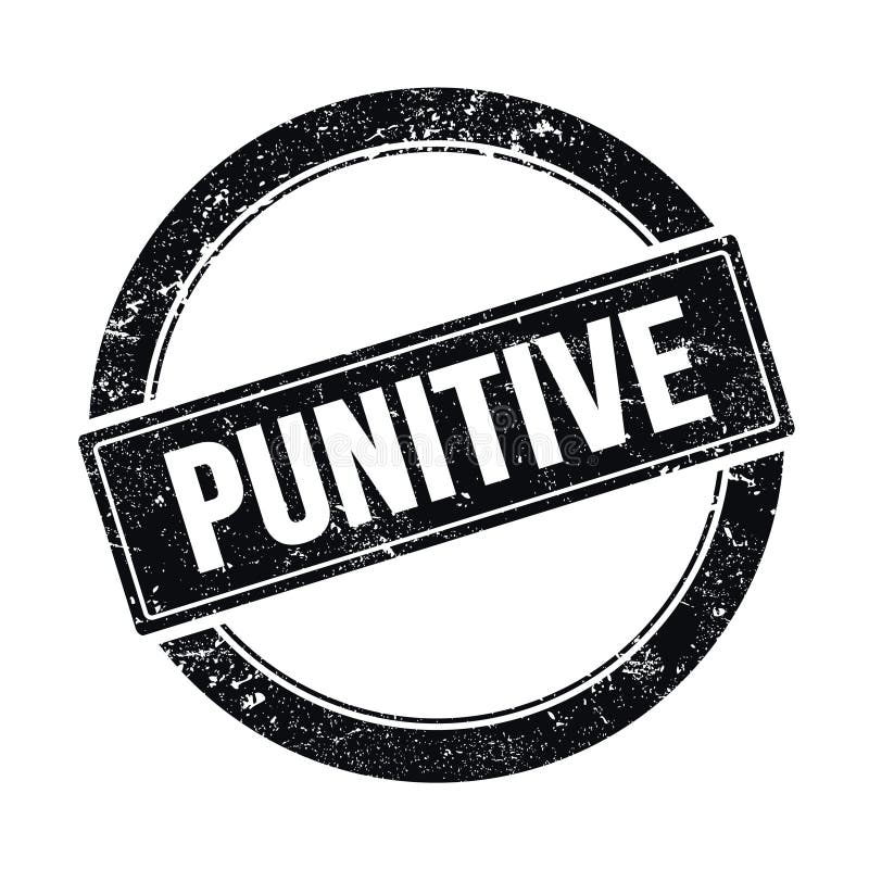 PUNITIVE Text on Black Grungy Round Stamp Stock Illustration ...