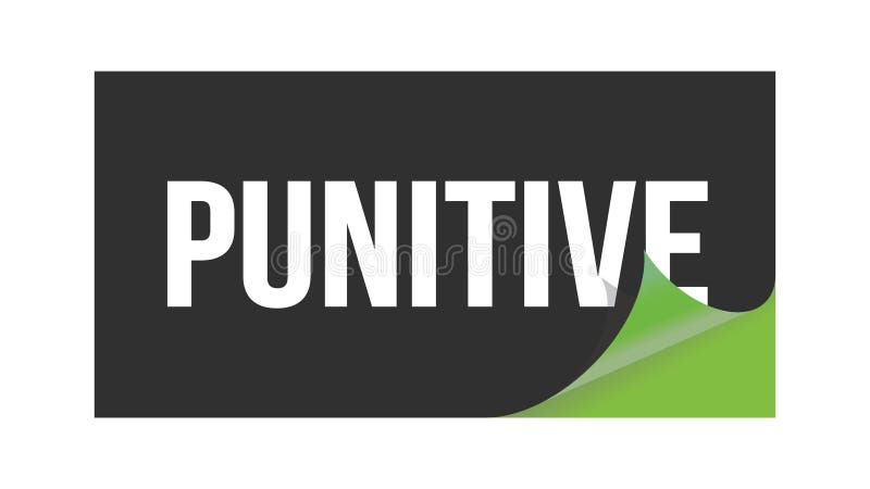 PUNITIVE Text Written on Black Green Sticker Stock Illustration ...