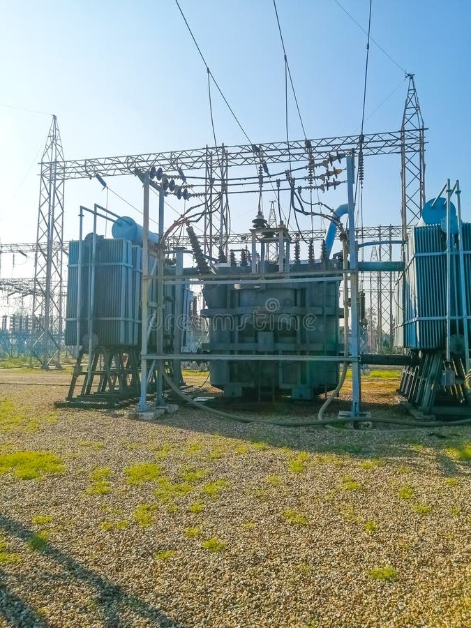 High Voltage Switchyard and Electrical Power Substation. Stock Photo ...