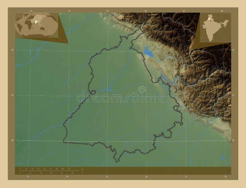 Punjab, India. Physical. Capital Stock Illustration - Illustration of ...
