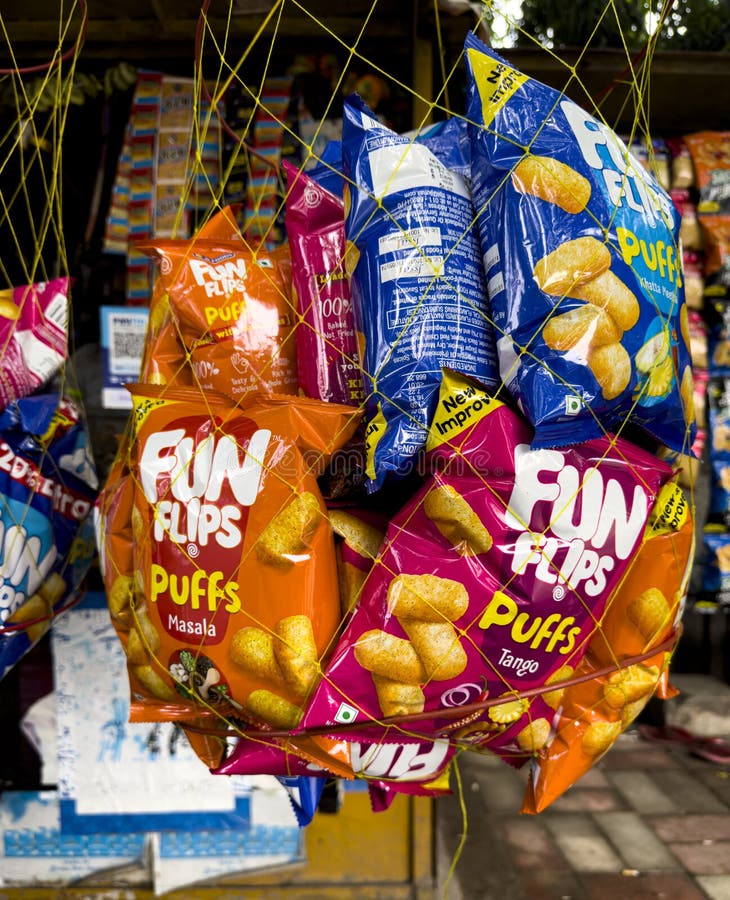 Fun Flips Puffs Packets Image Editorial Photo - Image of calorie, salt ...