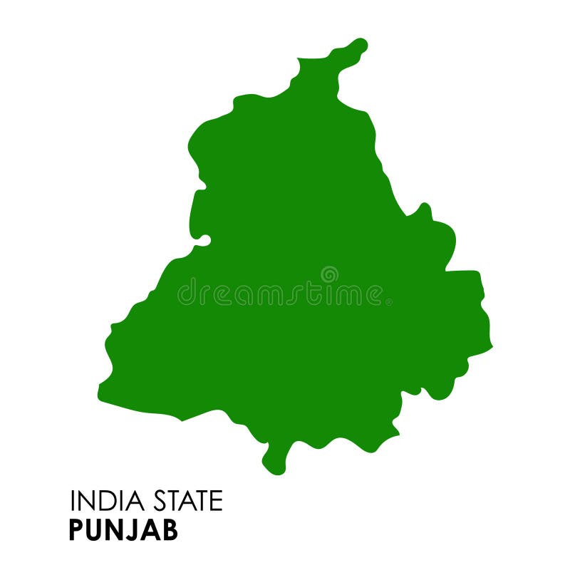 Punjab Map of Indian State. Punjab Map Vector Illustration Stock Vector ...