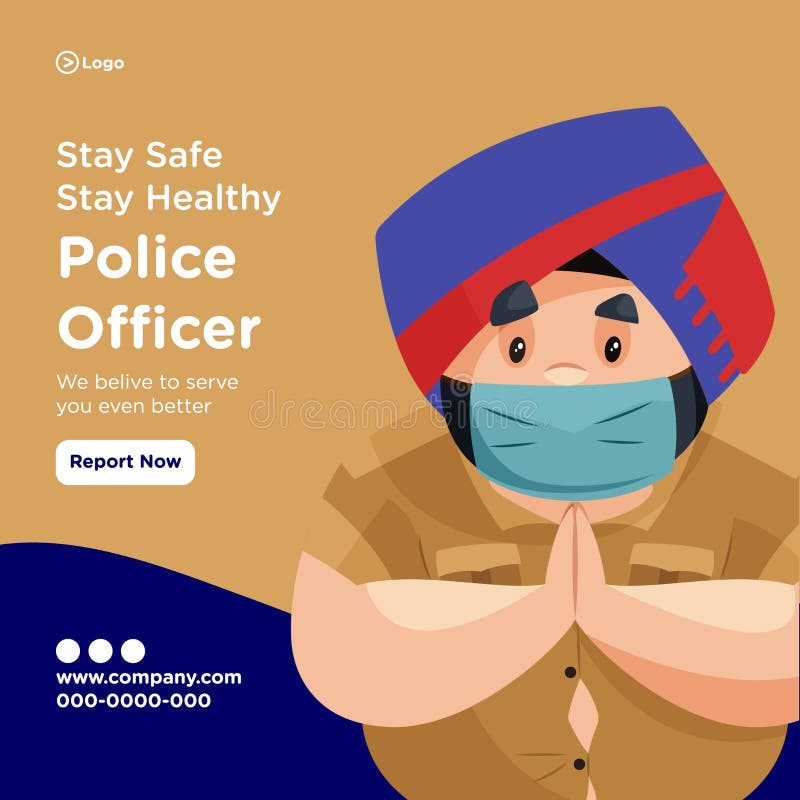 Banner Design of Police Officer Stock Vector - Illustration of female ...