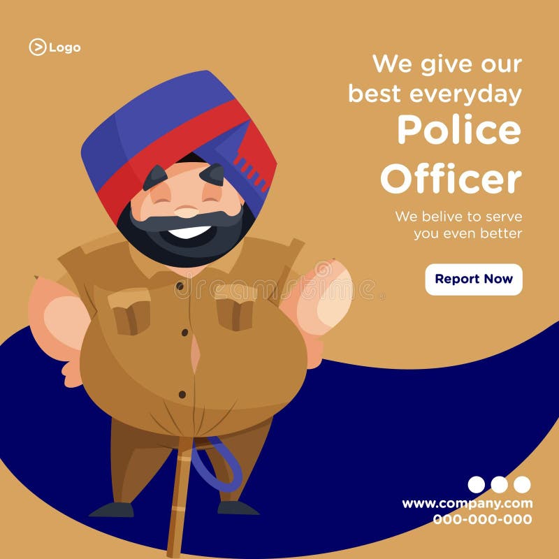 Banner Design of Police Officer Stock Vector - Illustration of cartoon ...