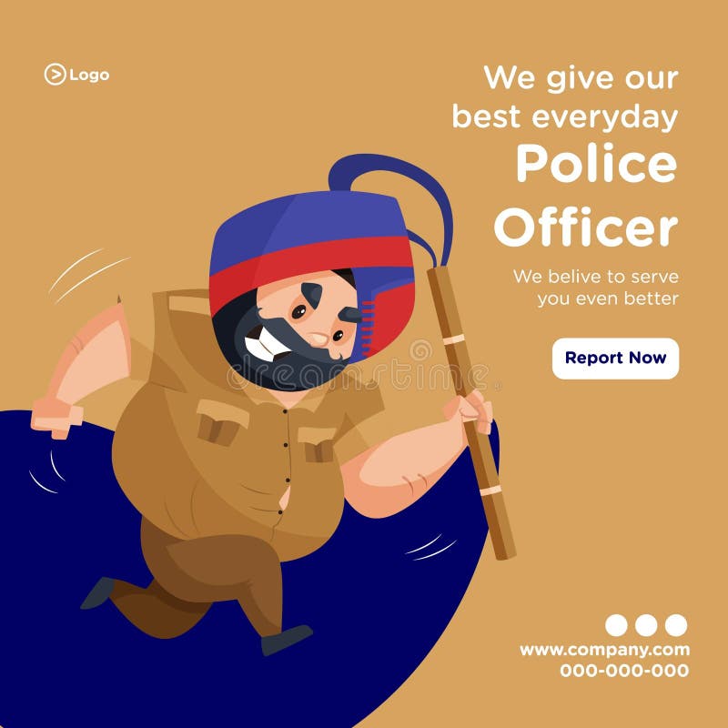 Banner Design of Police Officer Stock Vector - Illustration of ...