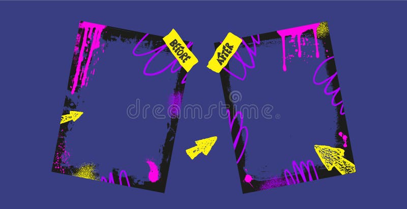 Before and after Punk Collage Template. Graffiti Frames for Photo ...