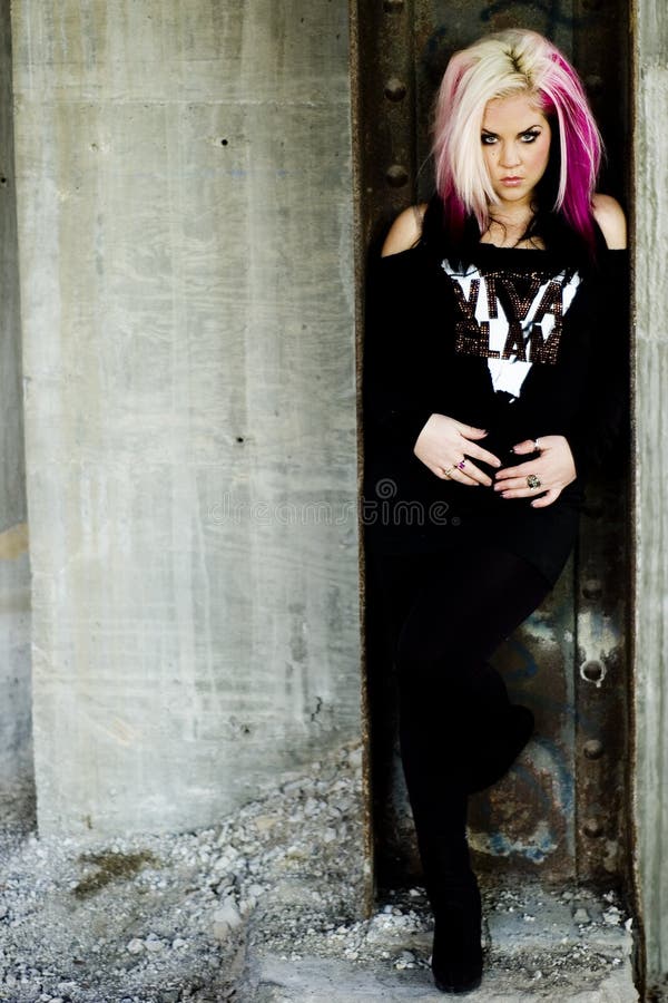 Punk Fashion Model stock photo. Image of portrait, expression - 3955296