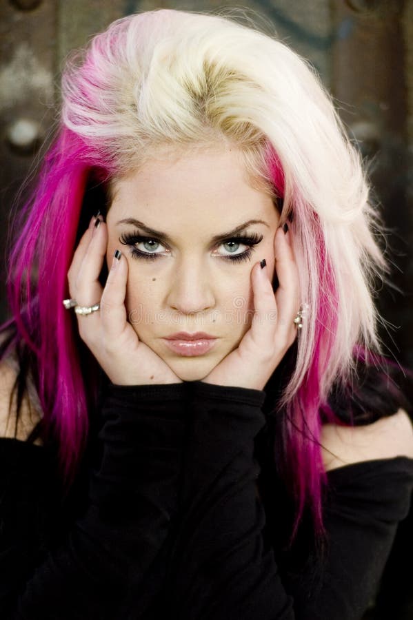 Girl Punk Fashion Model stock photo. Image of hair, pretty - 1764316