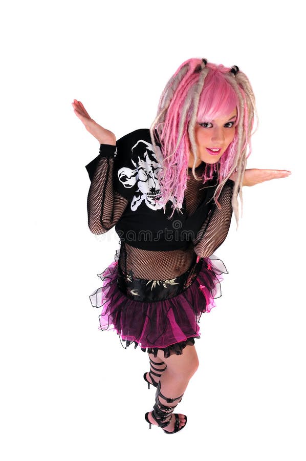 Punk girl with pink hair stock image. Image of edge, expressions - 7382949