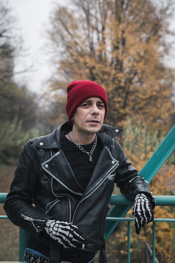 Punk Guy Posing in the City Streets Stock Photo - Image of cool ...