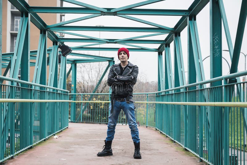 Punk Guy Posing in the City Streets Stock Photo - Image of contestant ...