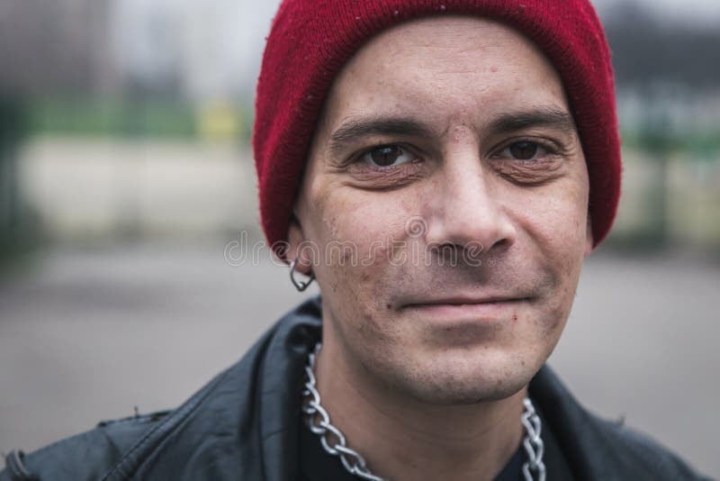 Punk Guy Posing in the City Streets Stock Photo - Image of grunge ...