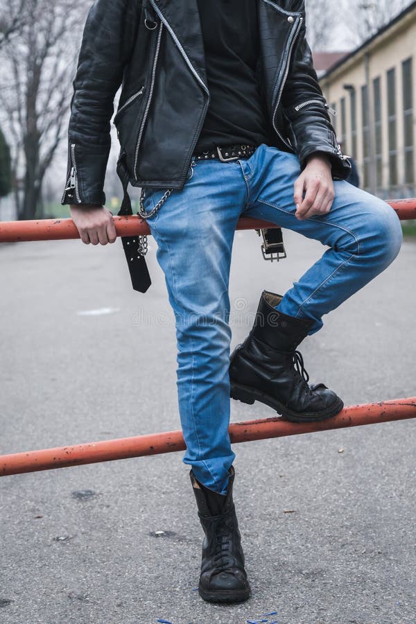 Punk Guy Posing in the City Streets Stock Image - Image of alternative ...