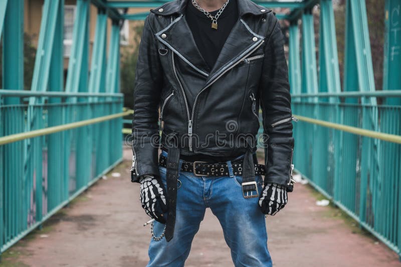 Punk Guy Posing in the City Streets Stock Photo - Image of male ...