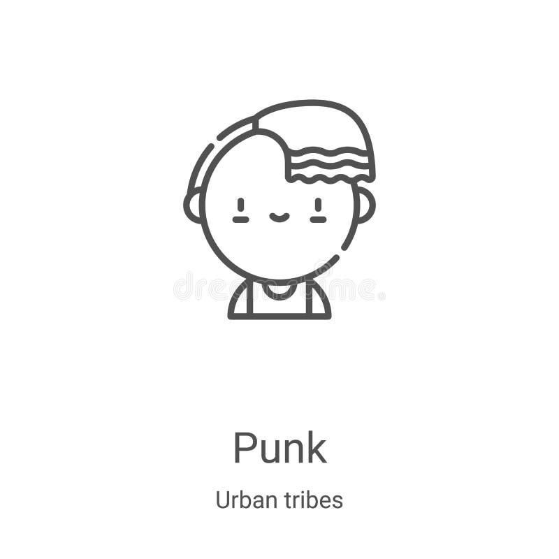 Punk Icon Vector from Urban Tribes Collection. Thin Line Punk Outline ...