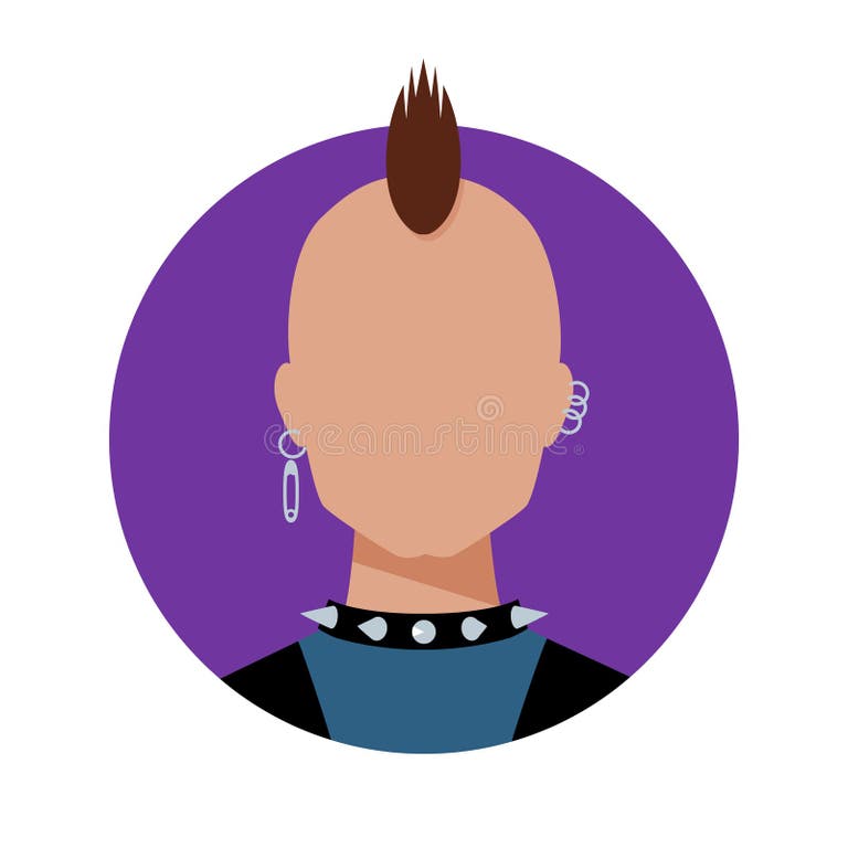 Punk. Male avatar stock vector. Illustration of head - 52385364