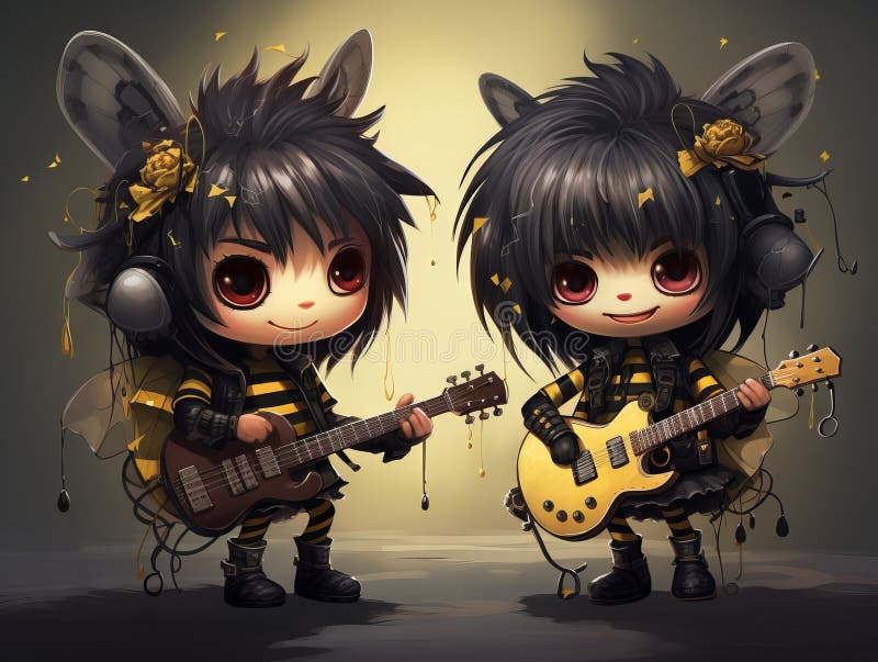 Punk rock bumblebees stock illustration. Illustration of generativ ...