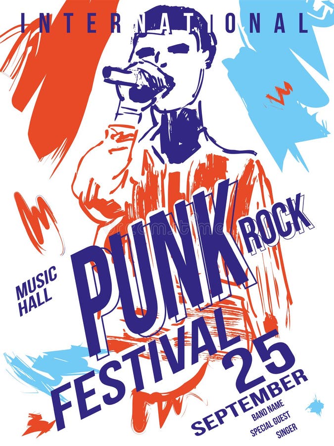 Punk rock poster stock illustration. Illustration of ticket - 31029959