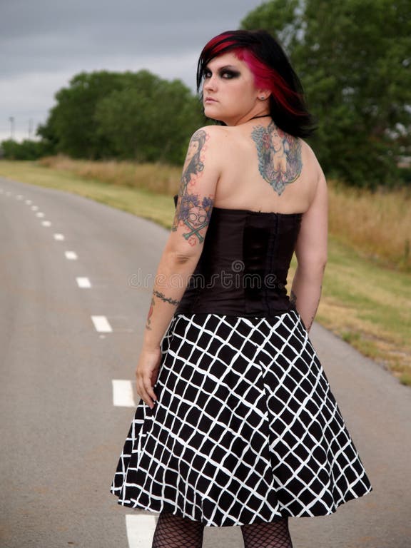 Gothic Girl Looking Back stock photo. Image of femininity - 2211644