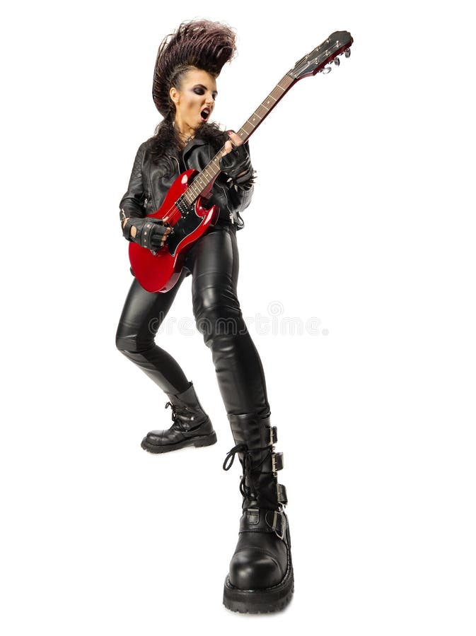 Punk Rock Musician Isolated Stock Photo - Image of beautiful, ethnicity ...