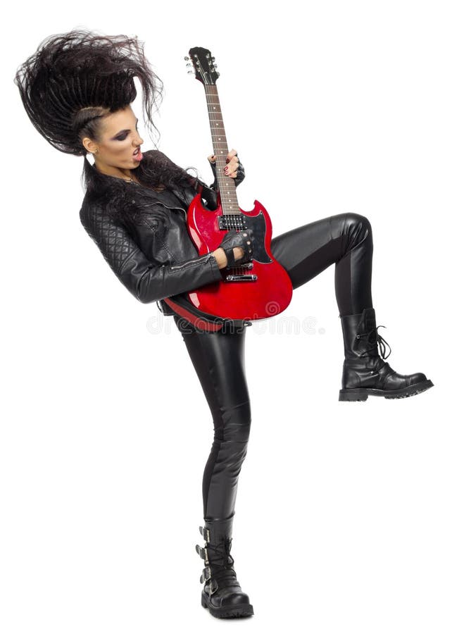 Punk Rock Musician Isolated Stock Photo - Image of guitar, artist: 63608562