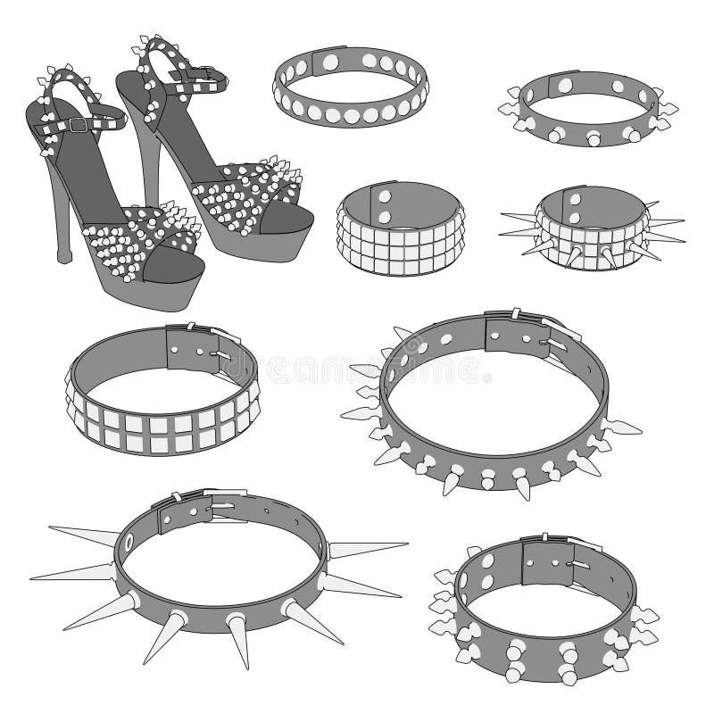 Punk bracelet stock illustration. Illustration of shoe - 55331769