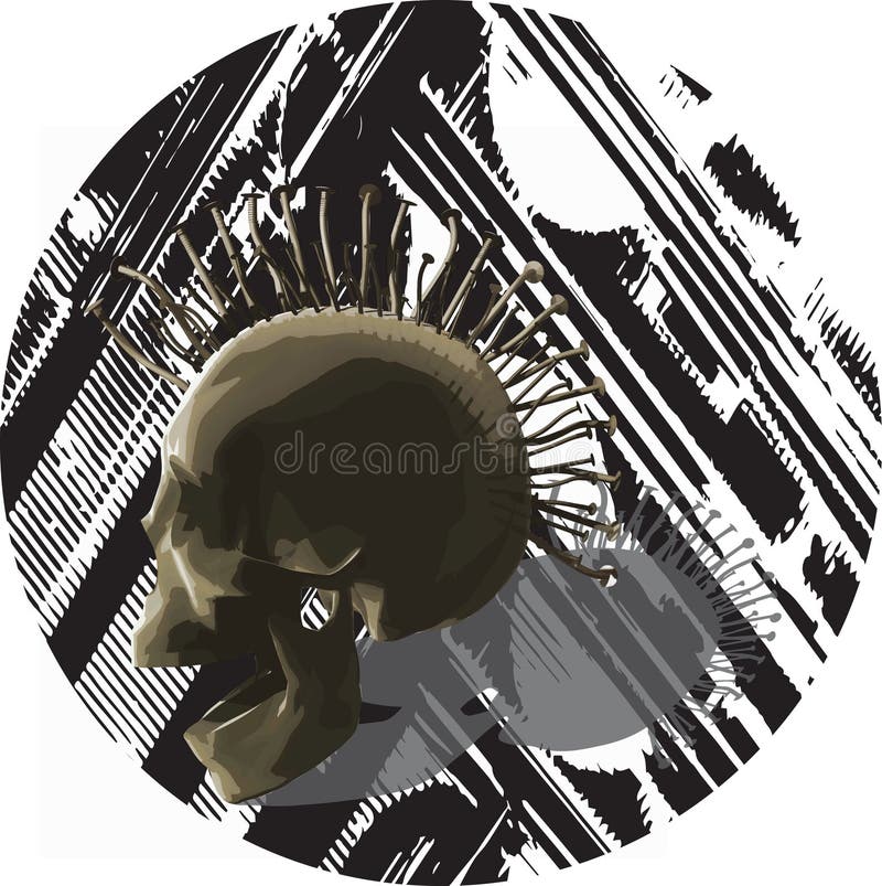 Punk Skull - Vector, Mixed Media. Stock Vector - Illustration of ...