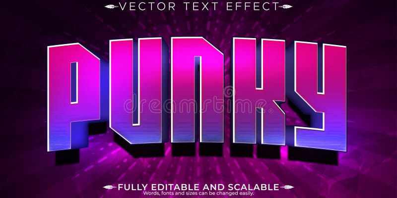 Punk Text Effect, Editable Club and Event Text Style Stock Vector ...