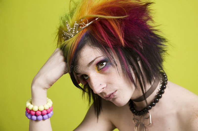 Punk Woman with Bright Makeup Stock Image - Image of bright, beautiful ...